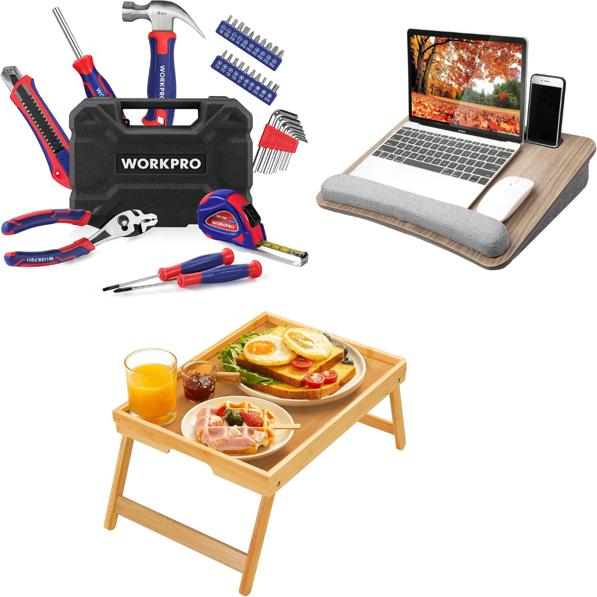 Lap desk $15+ | Bamboo Bed Tray $13+ | 35-Piece Tools Set $14+ | Smart ...