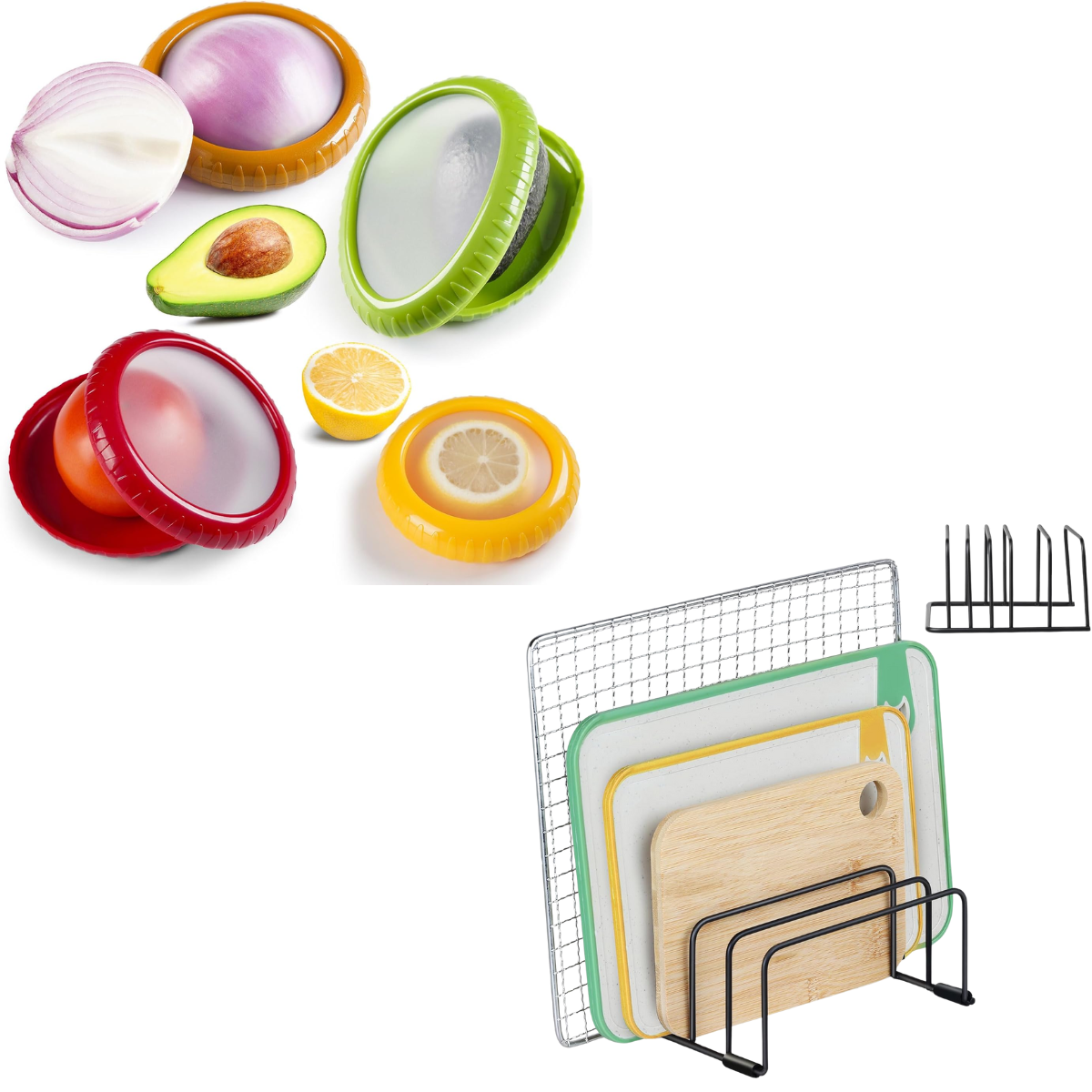 4 Pcs Silicone Food Storage Set $8+ | Cutting Board Organizer, 2-Pack ...