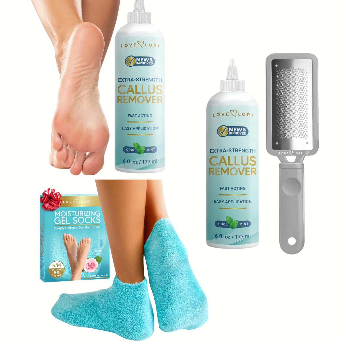 Foot callus remover gel $7+| Gel infused socks $7+| Foot callus remover ...