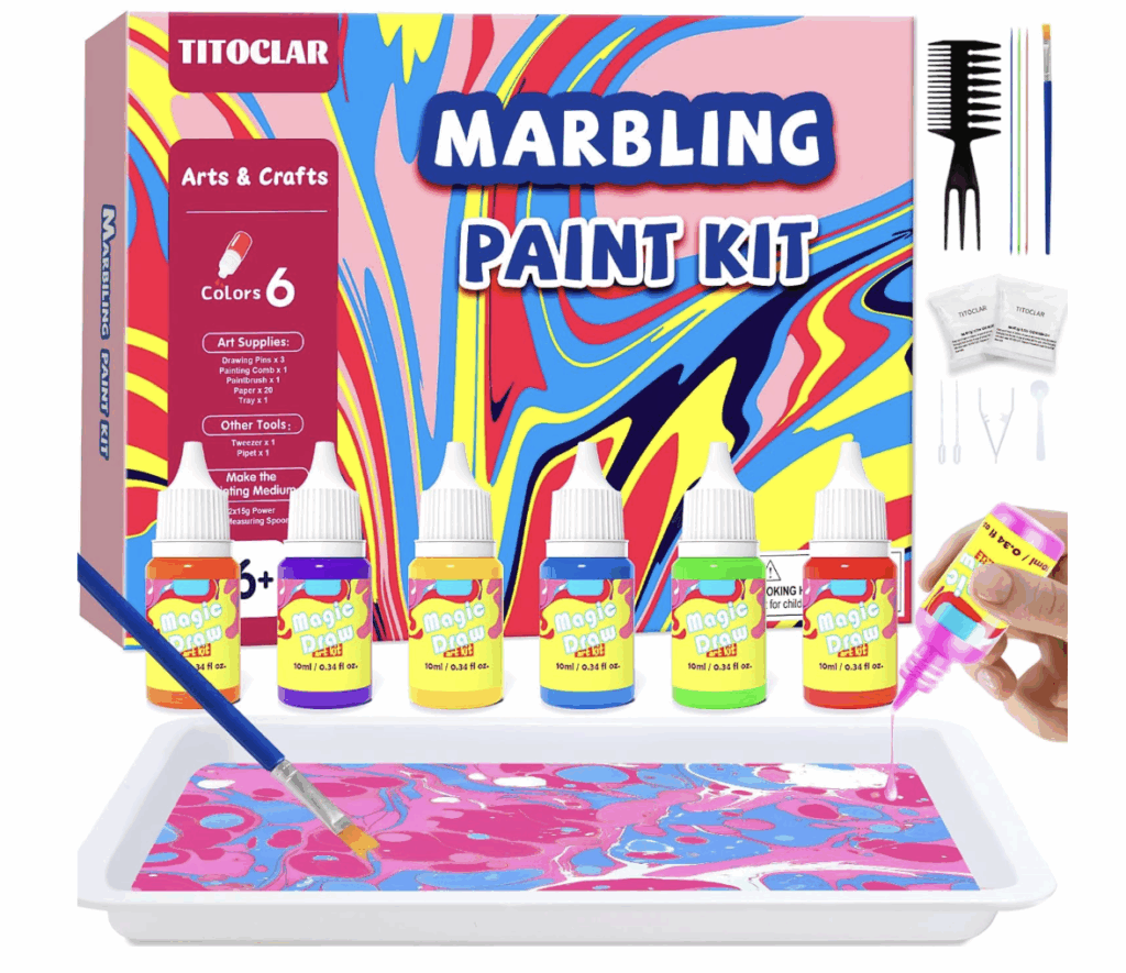 Light-Up Football $11+ | 32-pc magnetic tiles $9+ | Water Marbling ...