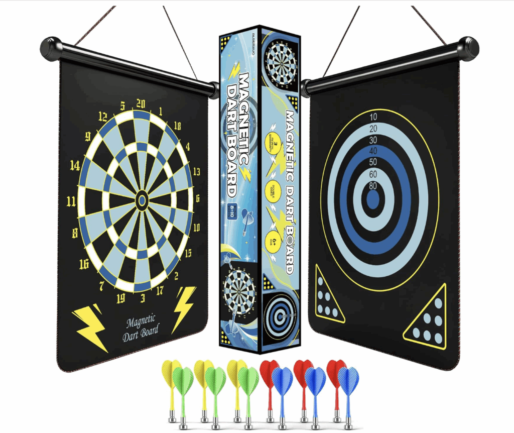 Magnetic dart board $8+| Mini basketball hoop $10+| 64Pcs race track ...