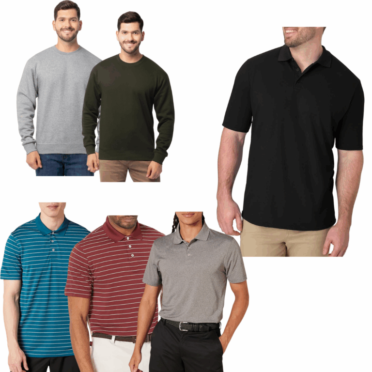 Men's polo t-shirts, $5-11+ | Sweatshirts, $6-8+ | Smart Savers