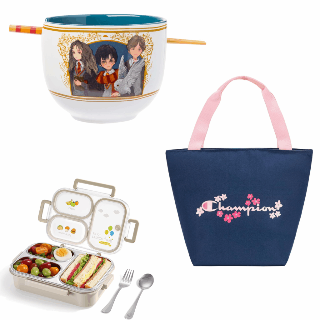 Bento lunch box, $12+ | Ramen bowl, $10+ | Lunch bag, from $8+ | Smart ...