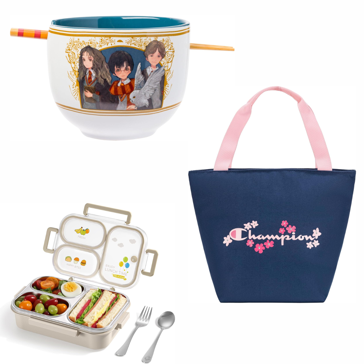 Bento lunch box, $12+ | Ramen bowl, $10+ | Lunch bag, from $8+ | Smart ...