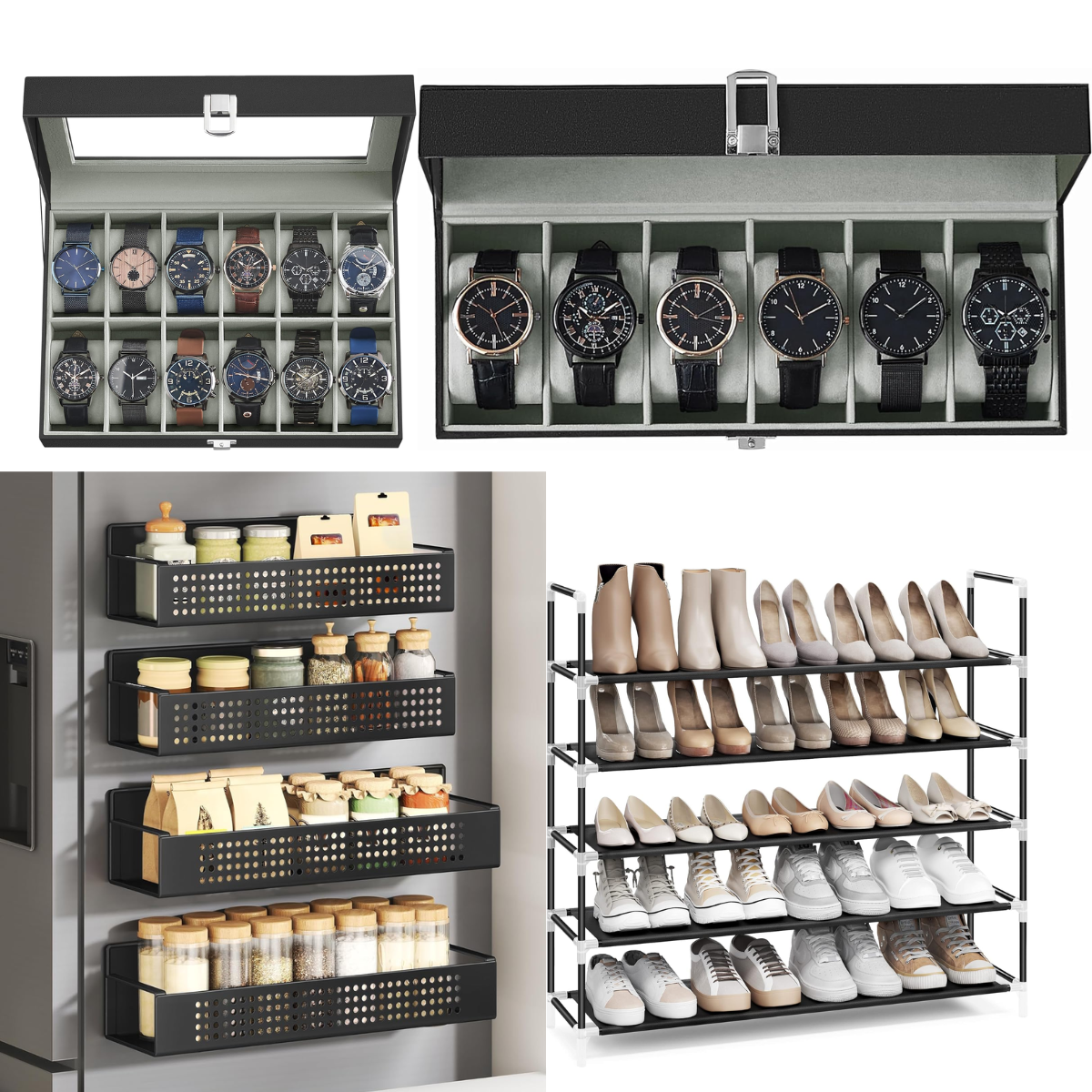 Watch box, from $15+ | Shoe rack, $10+ | 4-pk magnetic spice rack, $15 ...