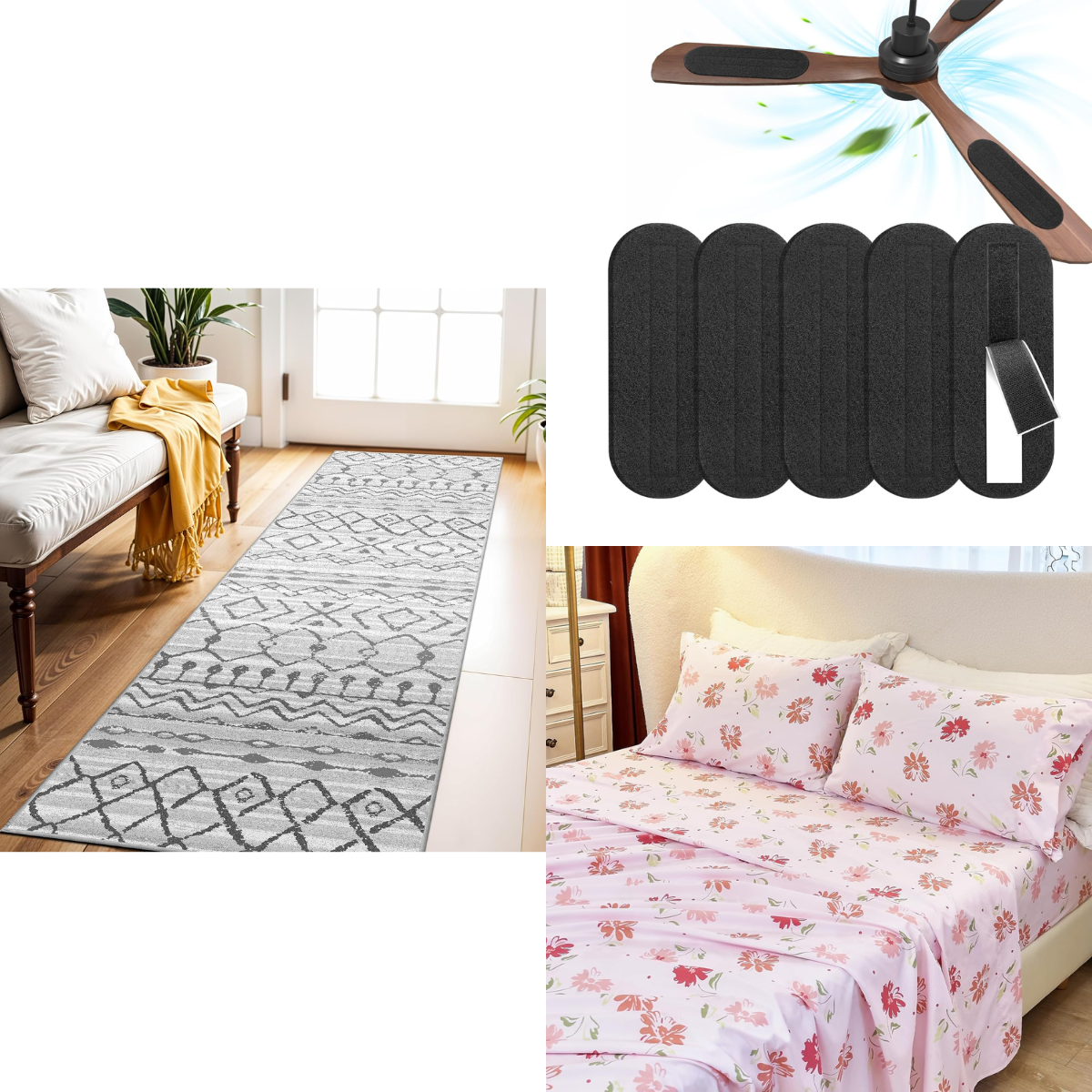 Ceiling Fan Filters $4+ | 2X6 Runner Rug $14+ | 4 pc. Floral Queen ...