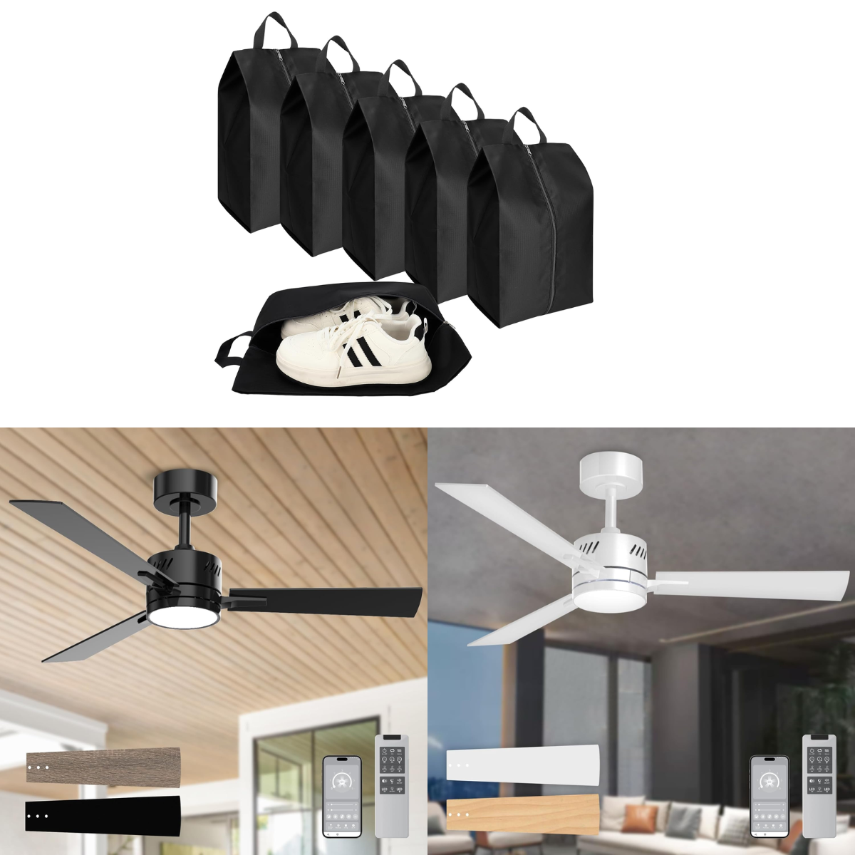 6-pack Travel Shoe Bags $4+ | Ceiling Fan with Light and Remote $31 ...