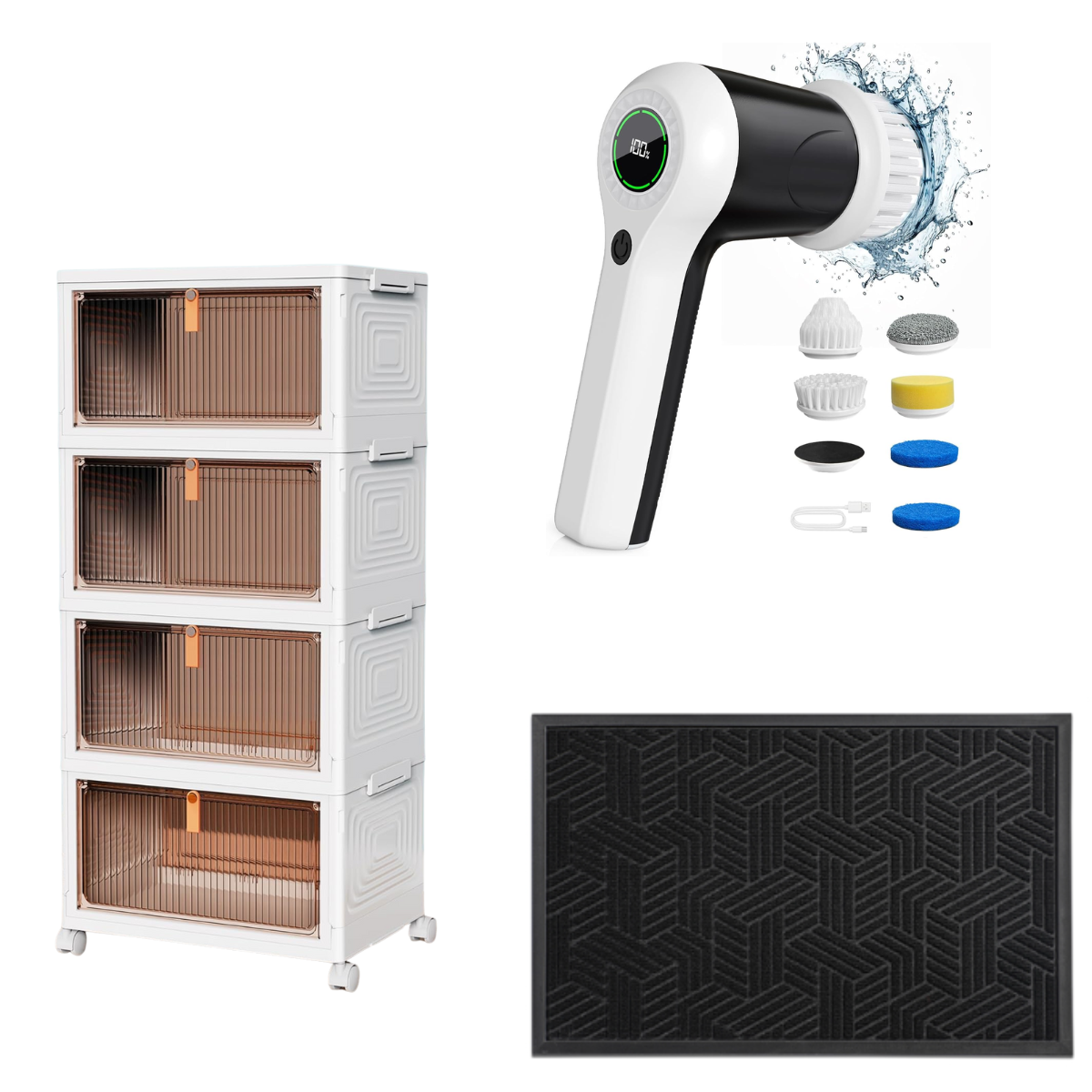 4 Tier Storage bins w/ wheels $26+ | Electric Spin Scrubber $15 ...