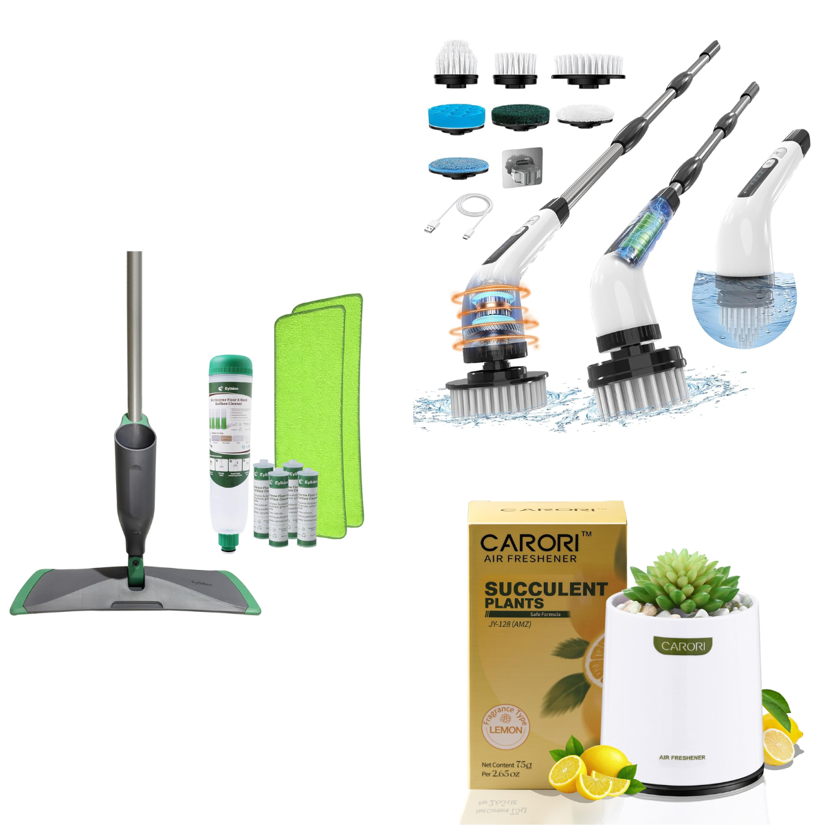 Succulent Air Freshener $4+ | Electric Spin Scrubber $16+ | Spray Mop ...