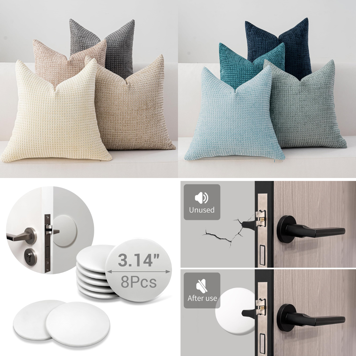 4-Pack Throw Pillow Covers $8+ | 8-pack Door Stopper $6+ | Smart Savers