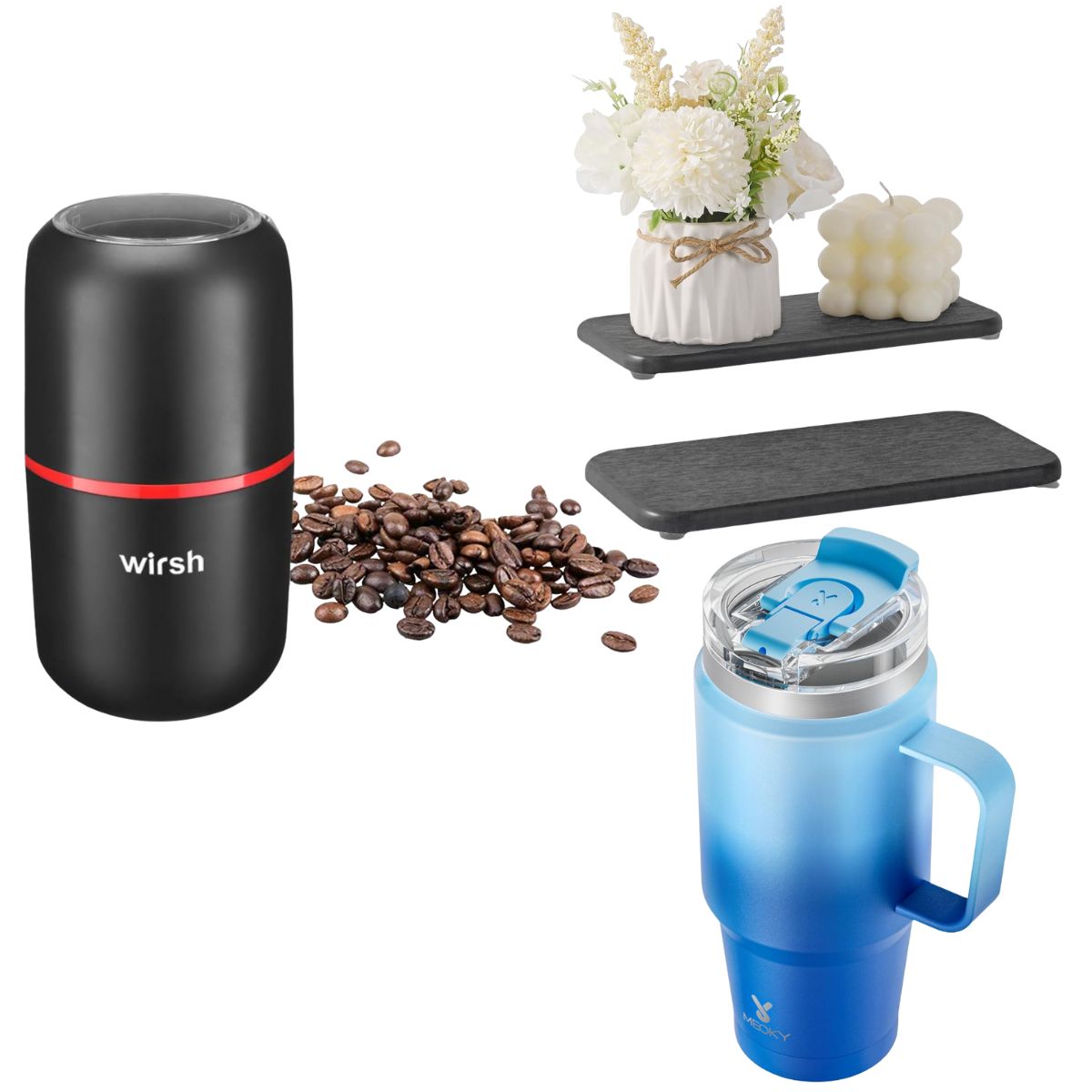 2-pk quick dry stone trays $5+ | SS insulated Tumbler $7+ | Coffee spice Grinder $9+ | Smart Savers