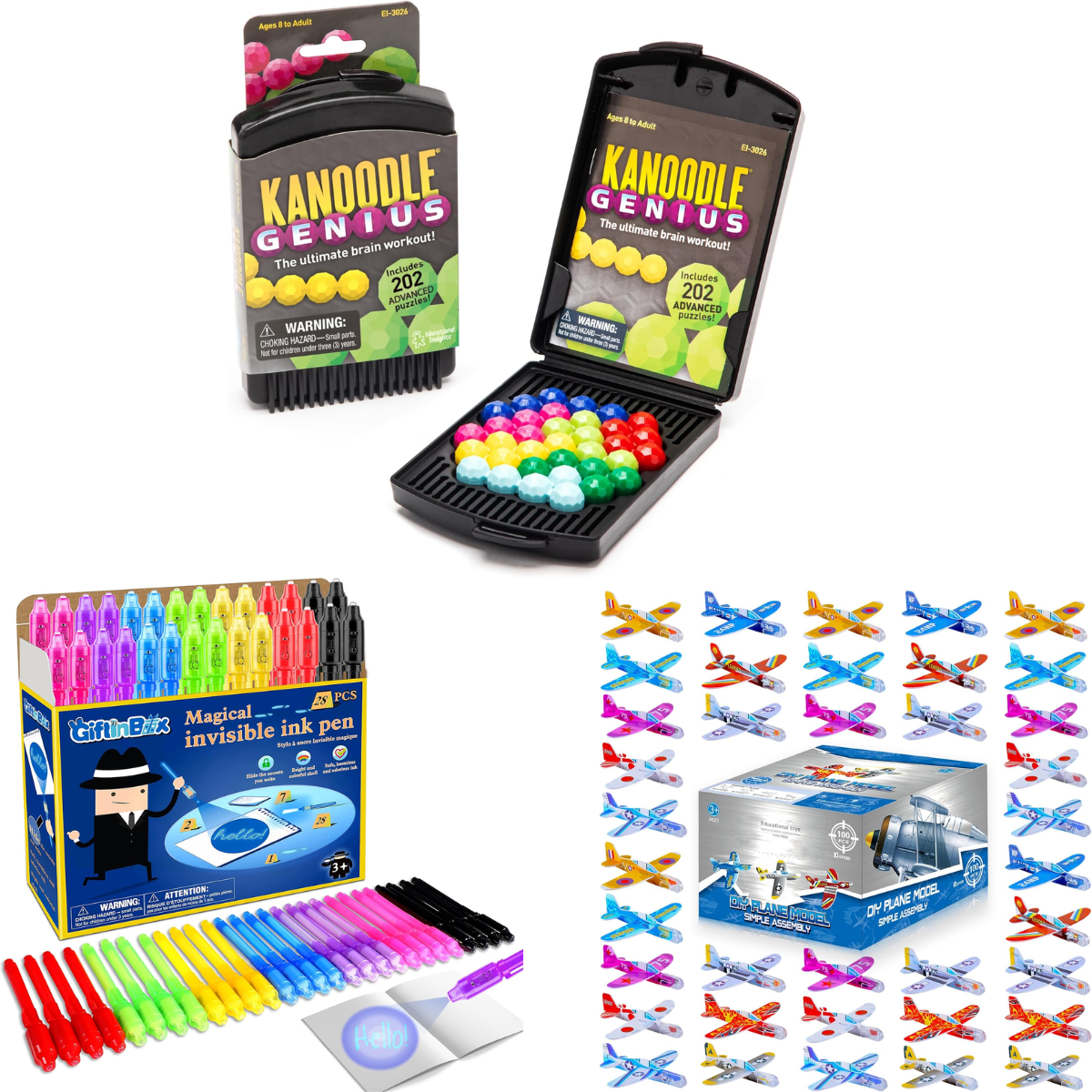 28PCS Invisible Ink Pens $9+ | 3D Puzzle Game $8+ | 100PCs Foam Gliders ...