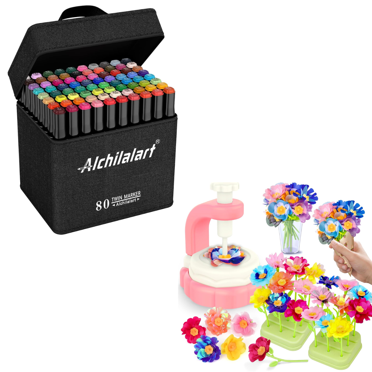 Fabric flowers set, $9+ | 80-pc markers, $16+ | Smart Savers