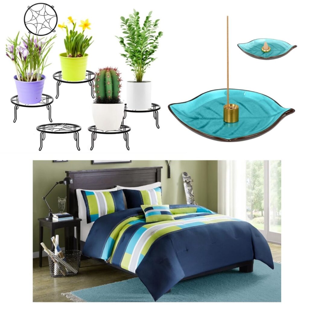 Incense holder, $5+ | 5 metal plant stands, $9+ | 4-piece comforter set ...