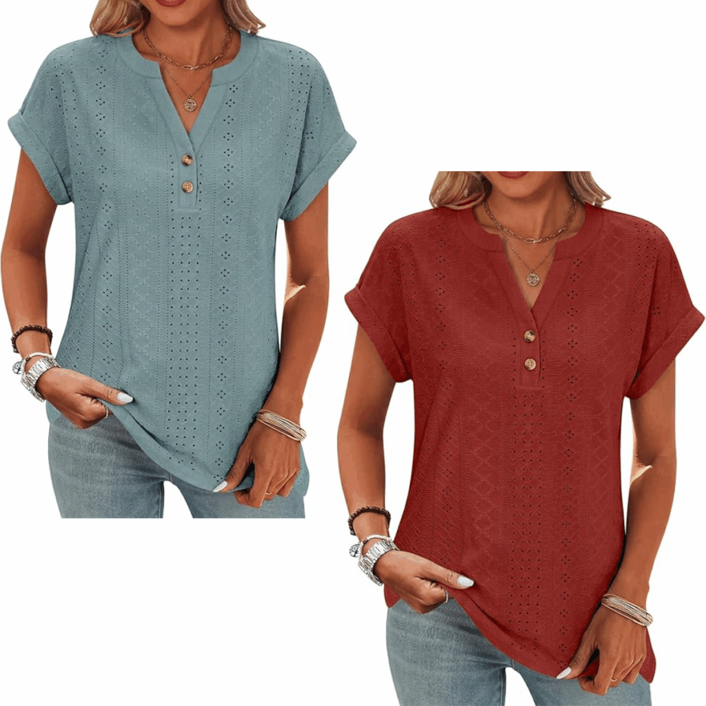 Eyelet top $5+ | Lettuce Trim Top $6+ | Mesh Bell Sleeve Tops $9 ...