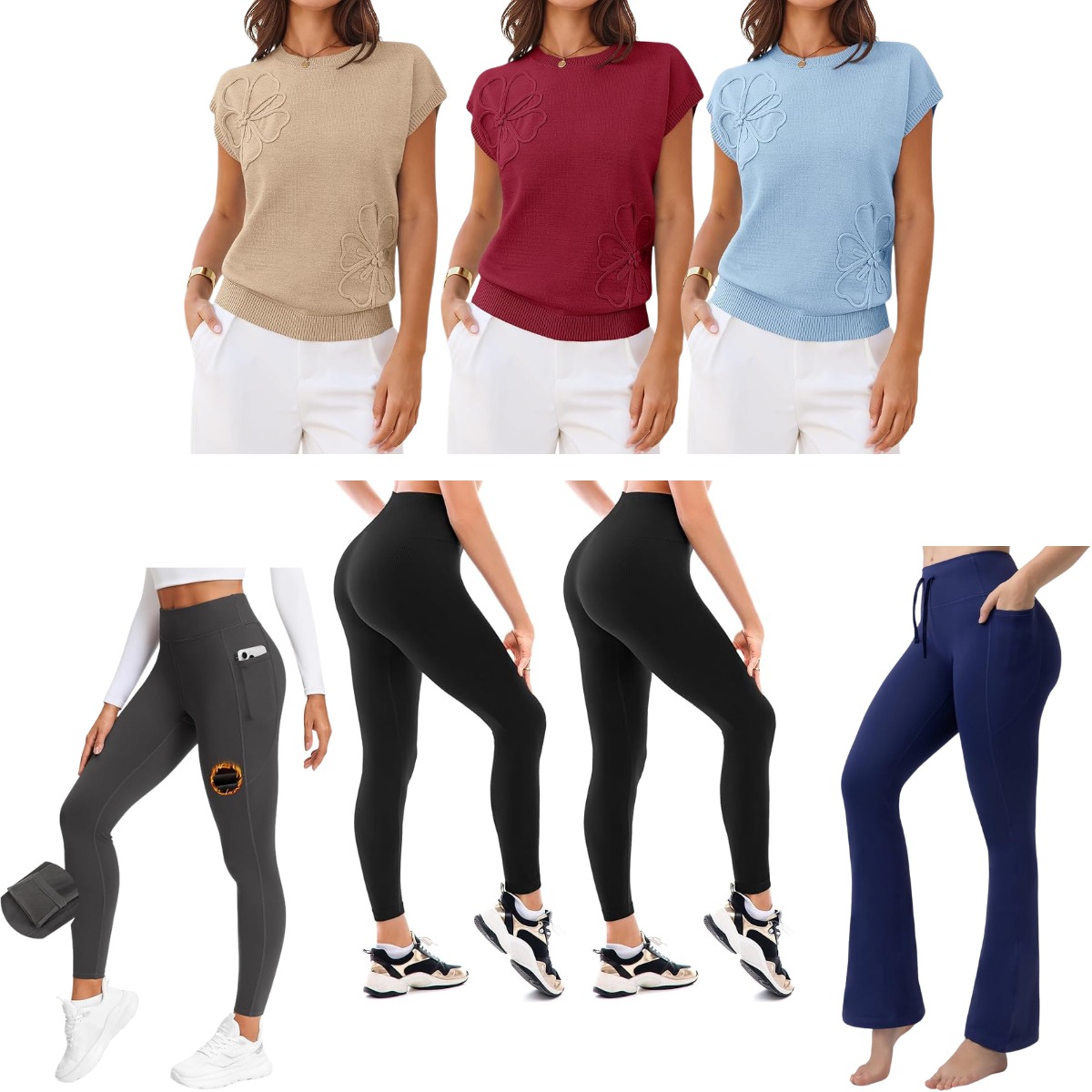 Flower Knit Sweater $13+ | Leggings $7-13+ | Smart Savers