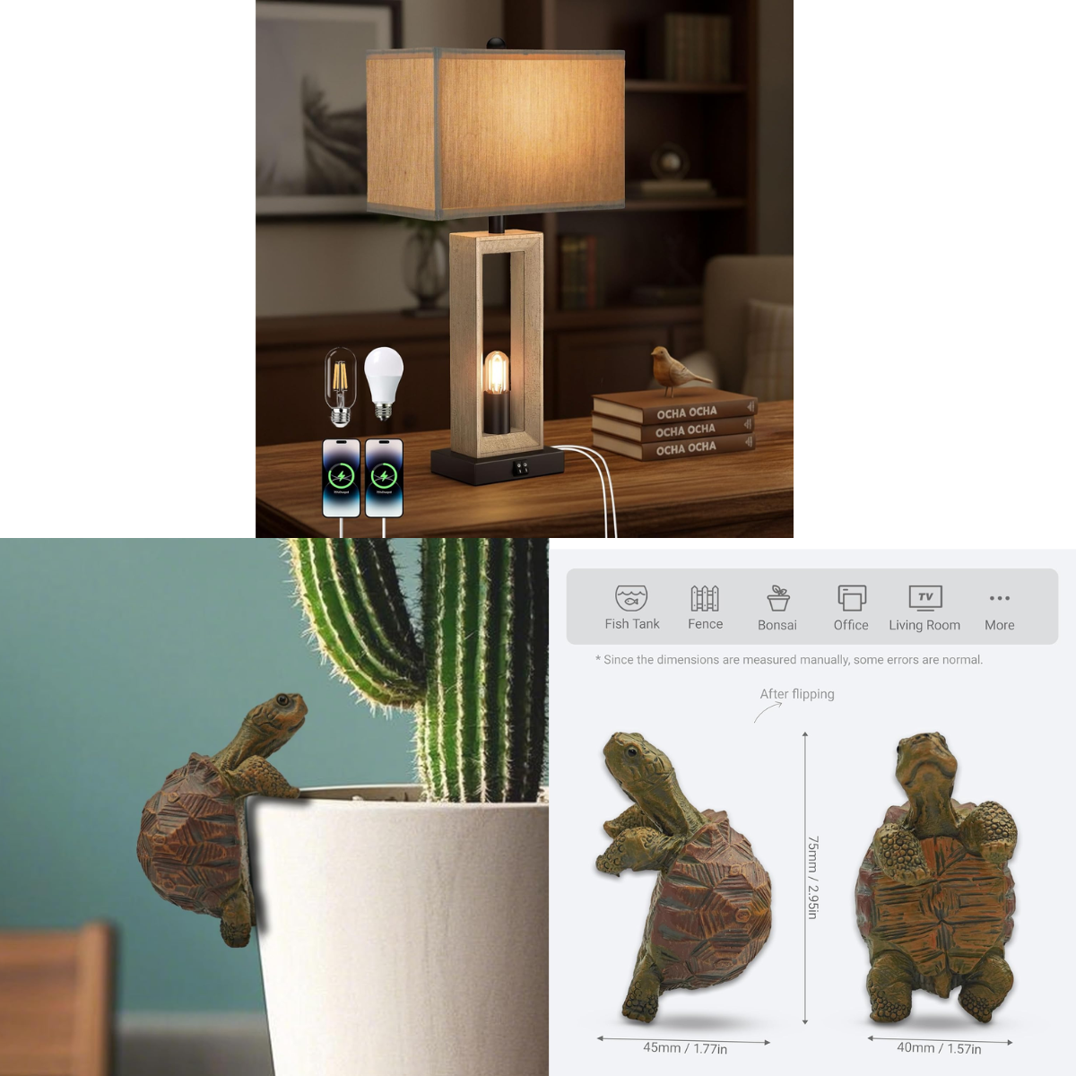 Modern Farmhouse Table Lamp $23+ | Climbing Turtle Statue $3+ | Smart ...