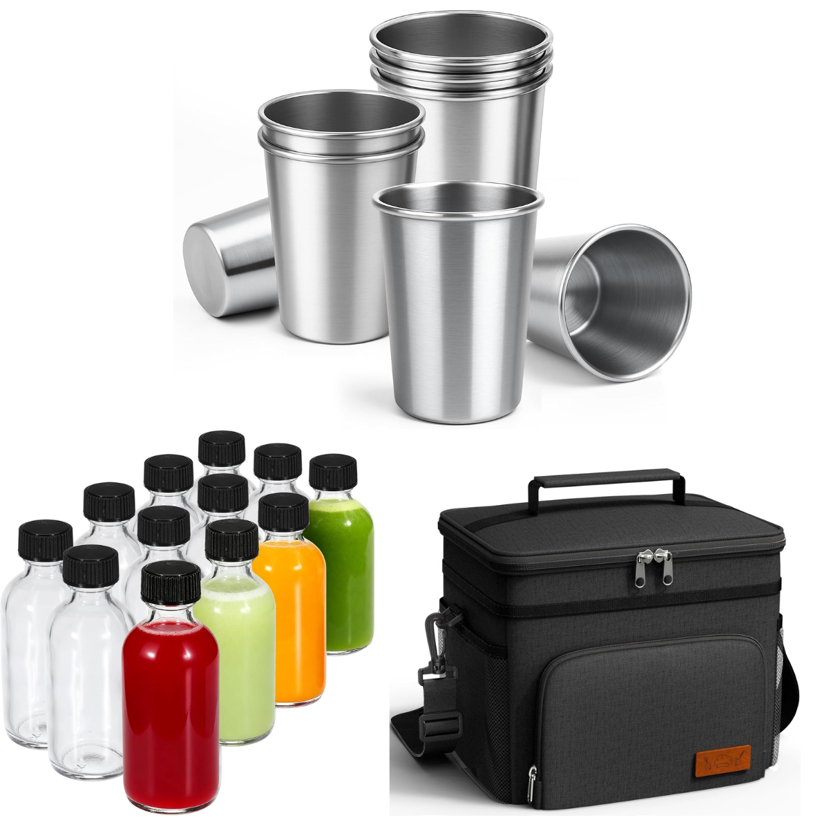 8-pack SS Glasses $15+ | 12-Pack Small Glass Bottles $8+ | Insulated ...