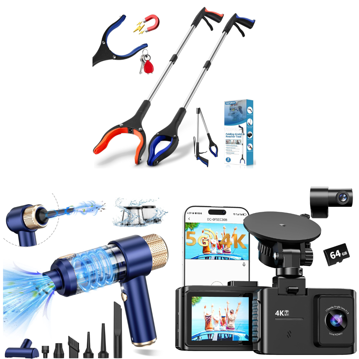 | Front and Rear Dash cam $35+ | Handheld Vacuum Cleaner $14+ | 2-pack ...