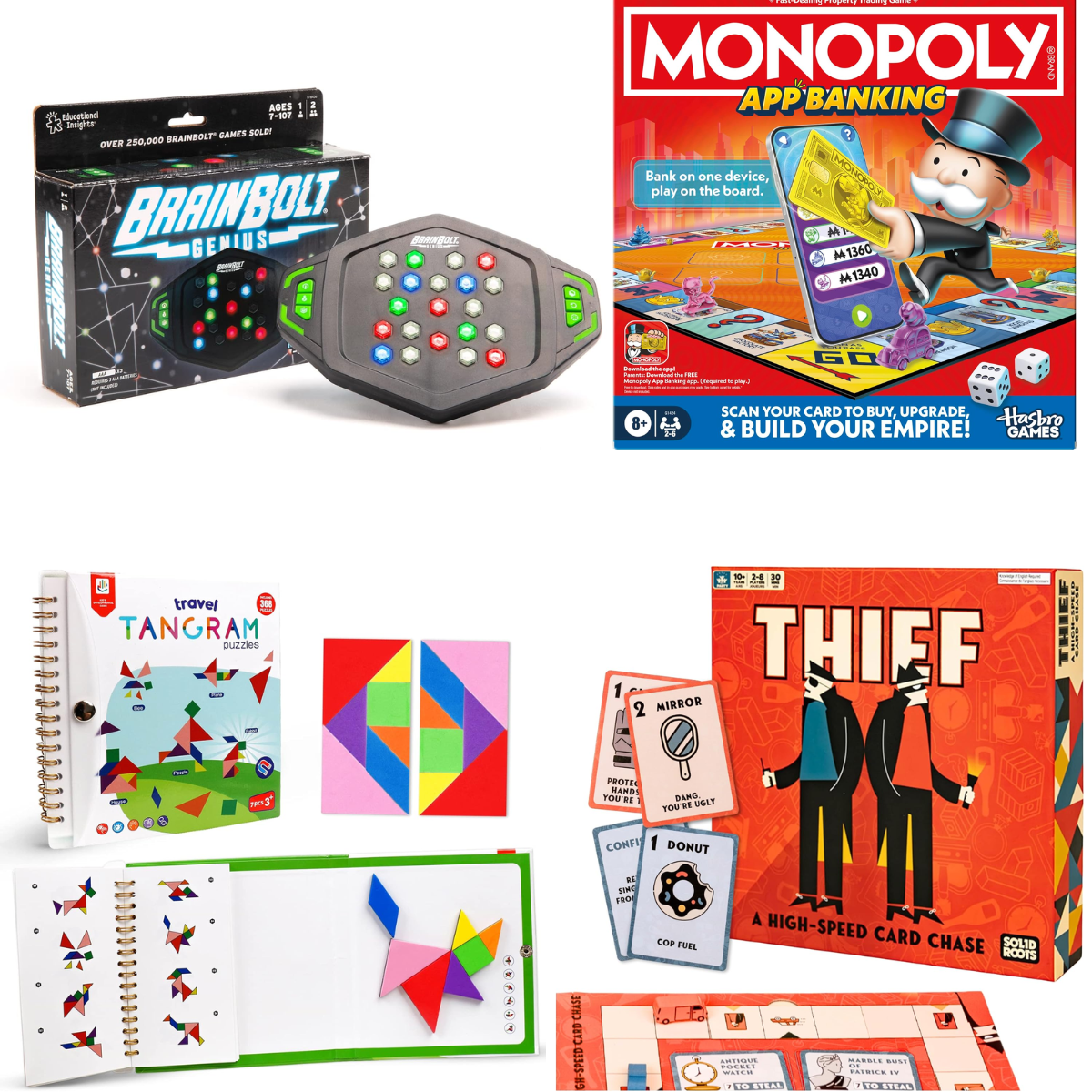 Handheld Memory Game $6+ | Board Game $6+ | Travel Tangram $7+ | Card ...