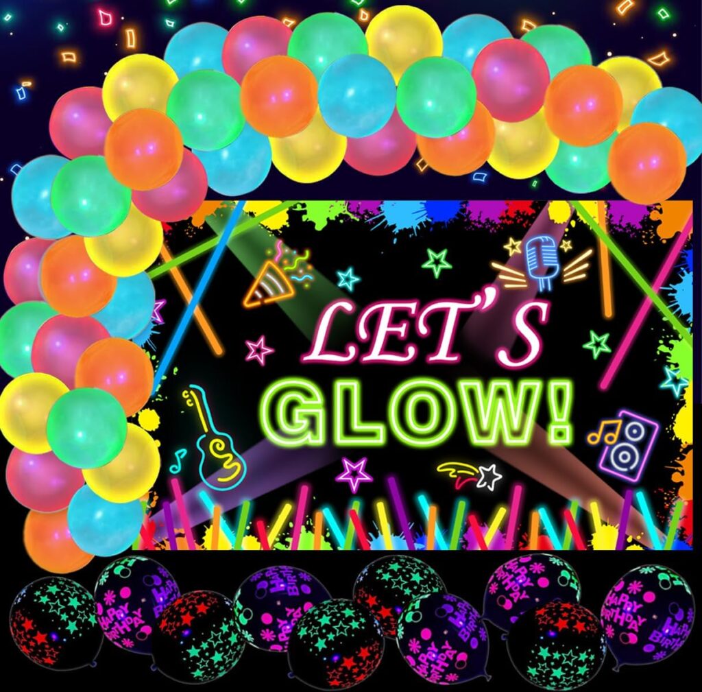 Birthday Party Decorations $8+ | 160 PCS Glow in The Dark Temporary ...