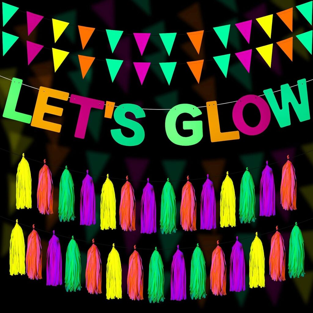 Birthday Party Decorations $8+ | 160 PCS Glow in The Dark Temporary ...