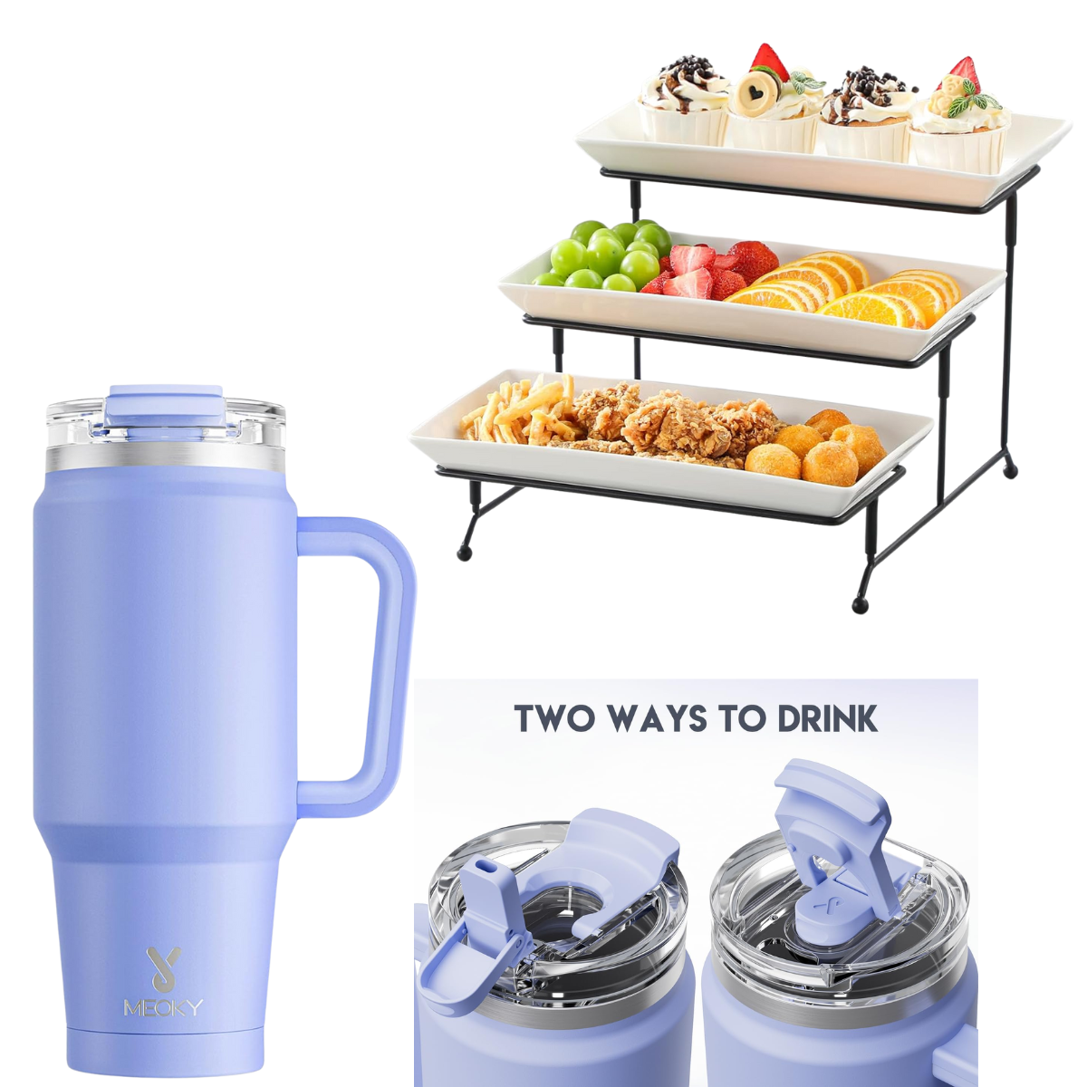 3 Tier Porcelain Serving Trays $19+ | SS Insulated Tumbler with Handle ...