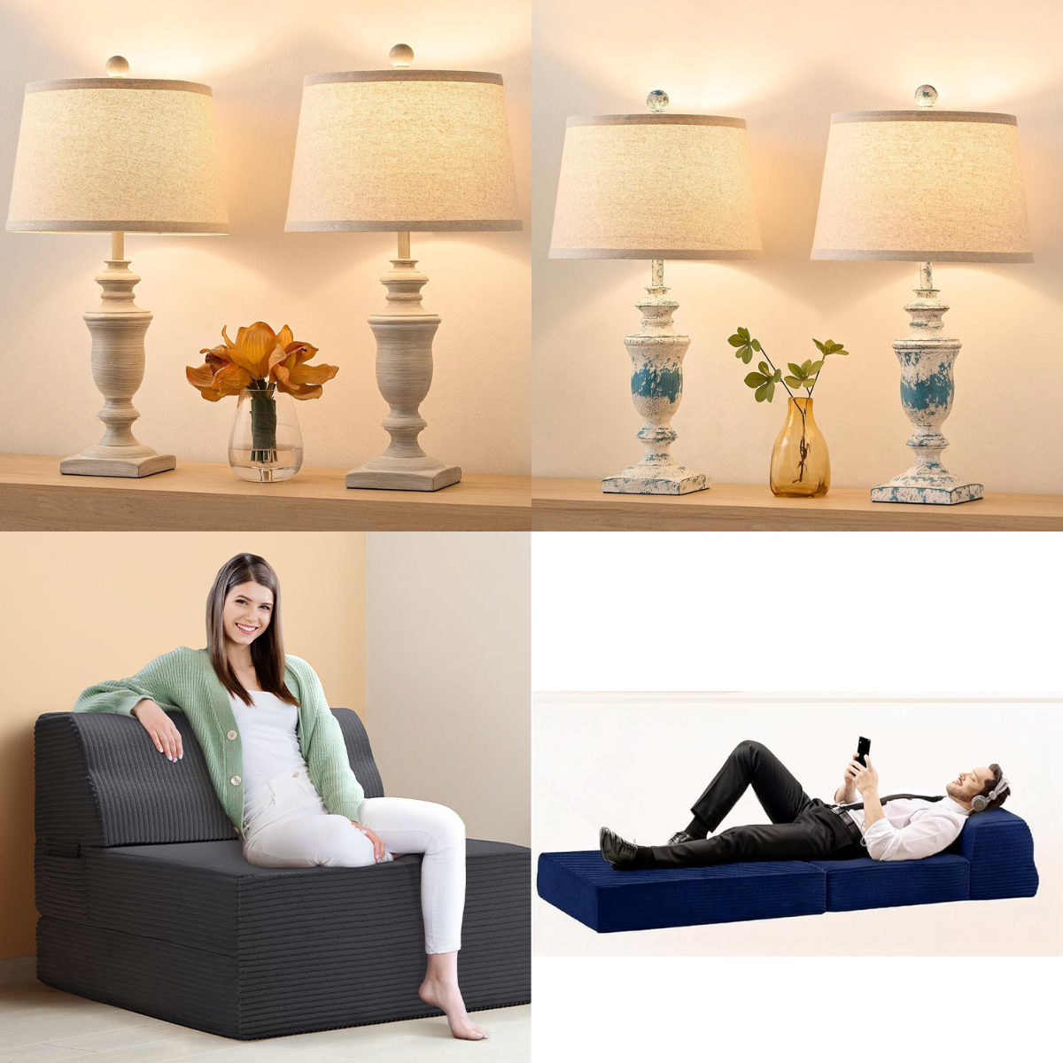 Memory Foam Fold Out Chair Bed $89+ | Set of 2 Dimmable Table Lamps $24 ...