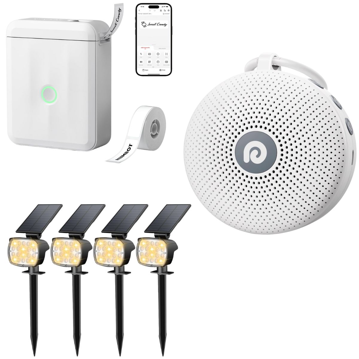 4-pk Solar Landscape Lights $15+ | Portable white Noise Machine $9 ...