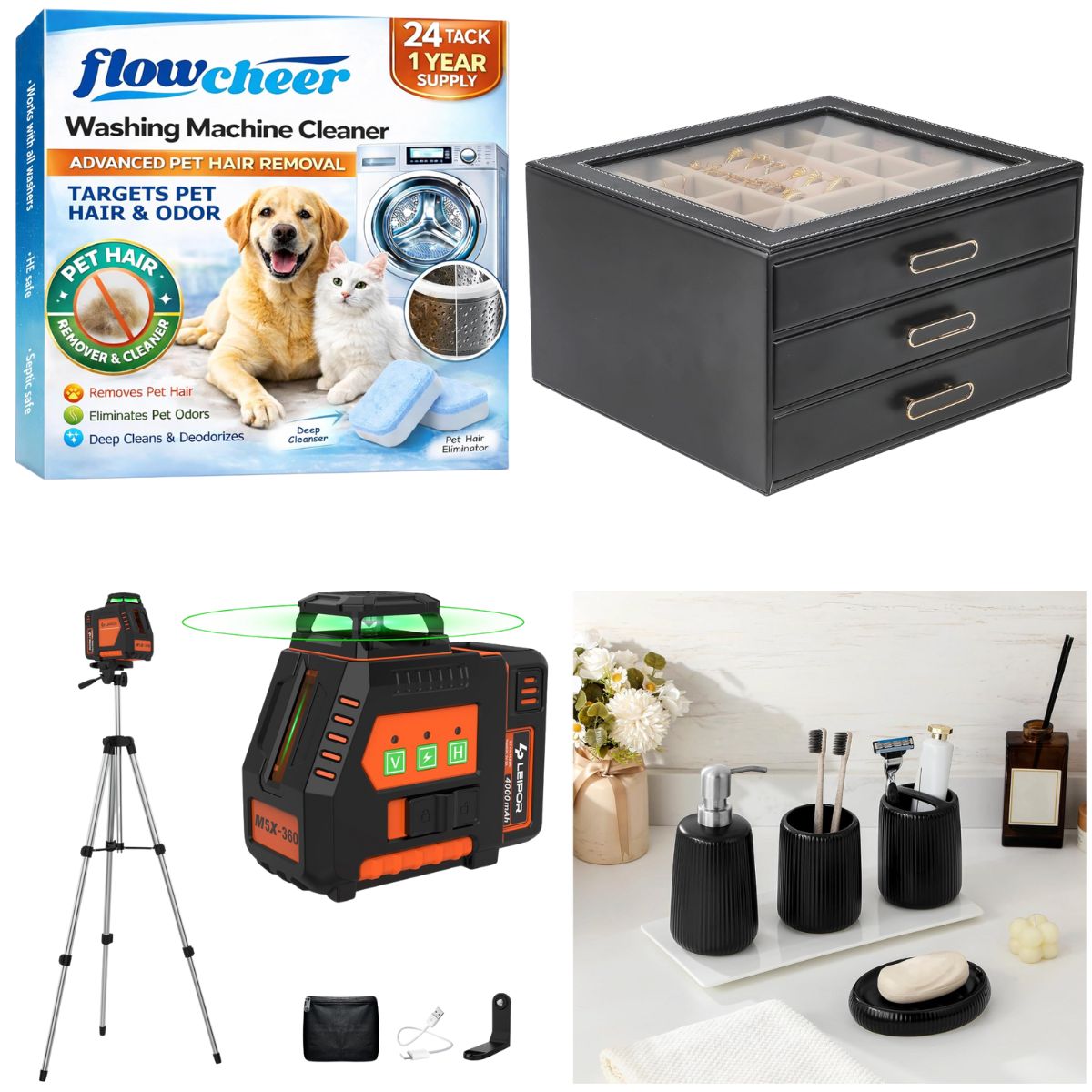 Washing Machine Cleaning tabs $9+ | Jewelry Organizer $13+ | Laser ...