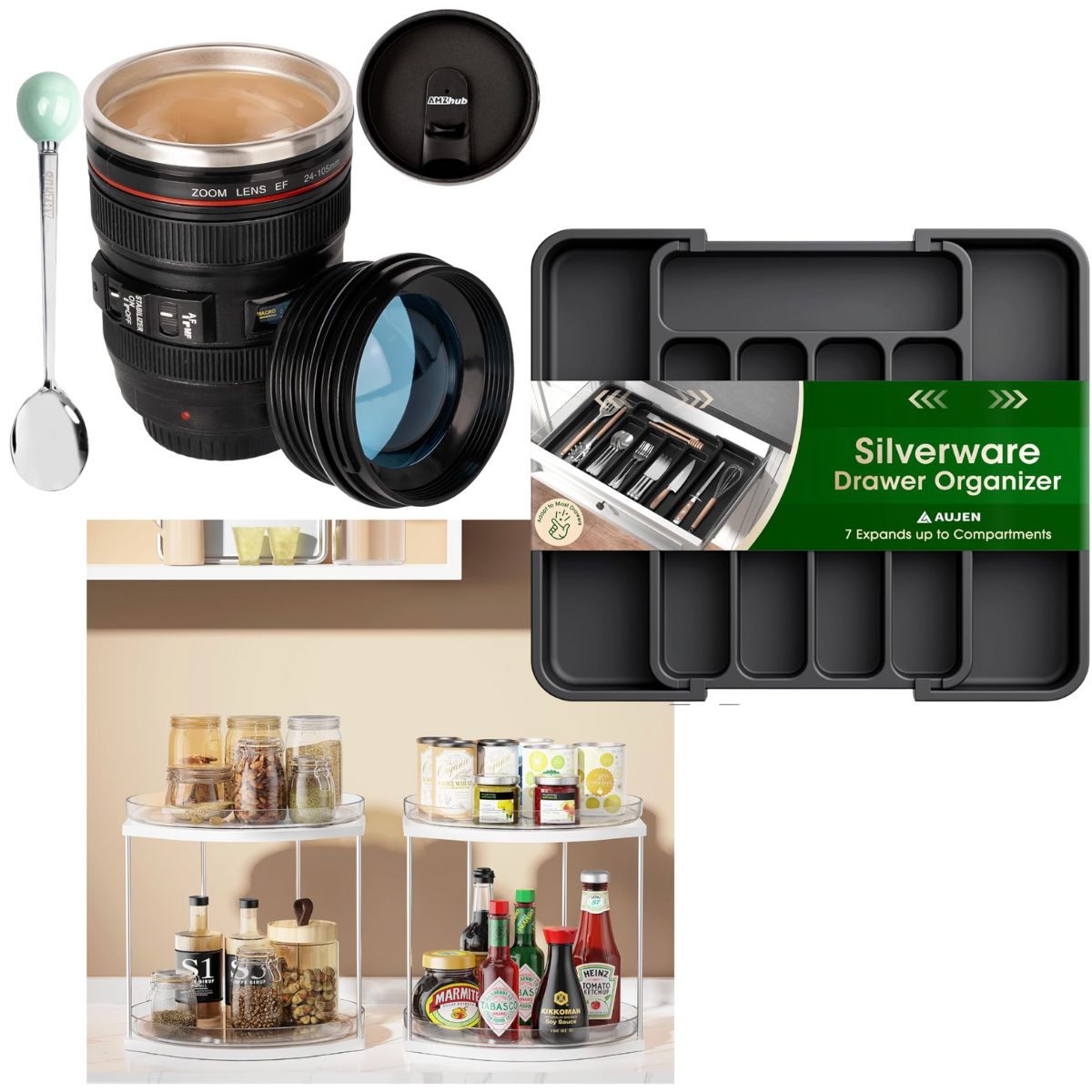 Camera Lens Coffee Mug $7+ | Expandable Drawer Organizer $3+ | 2-pk ...