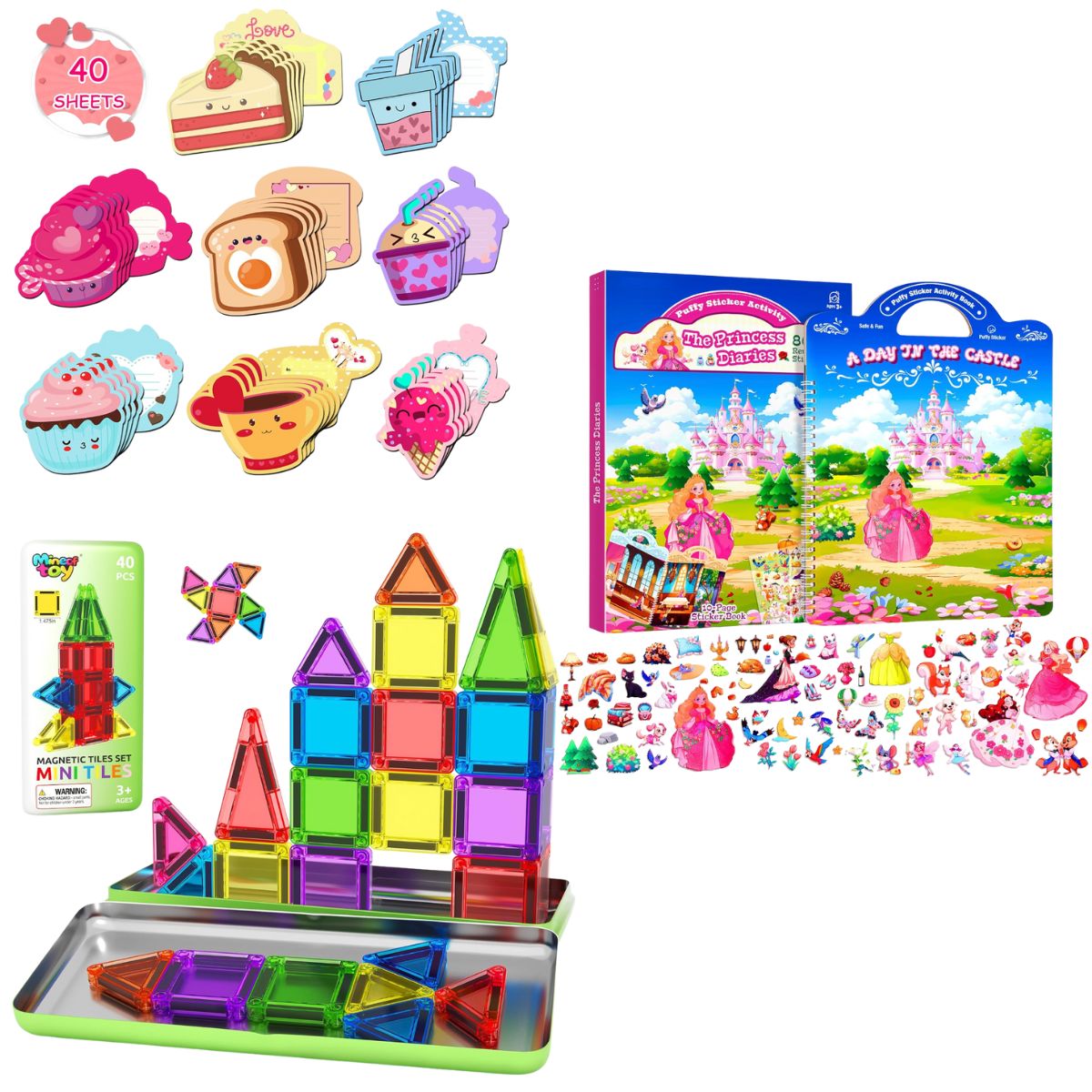 40-pc Magnetic Tiles set $9+ | 40-pk kids V-Day Cards $2+ | Reusable ...