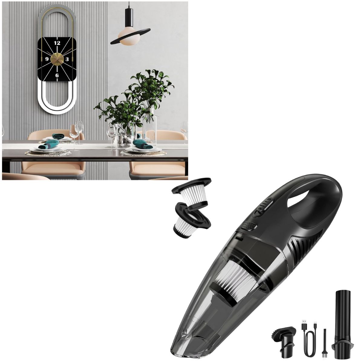 Large Modern Wall Clock $41+ | Handheld Cordless Vacuum $14+ | Smart Savers