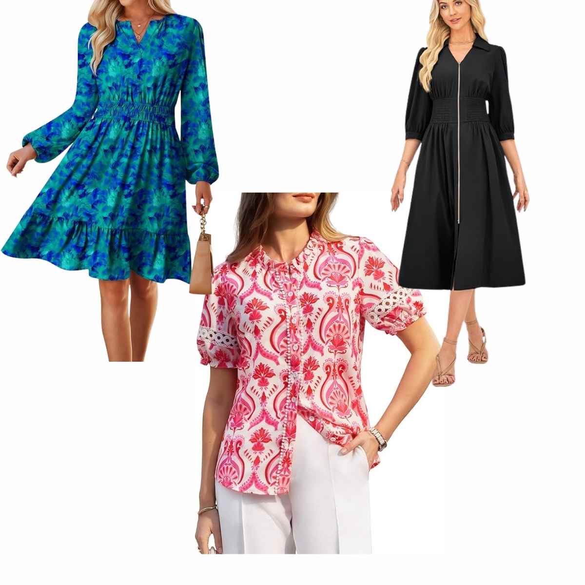 Zipper Front Midi Dress for $15+|Floral Dress for $14+|Button Down ...