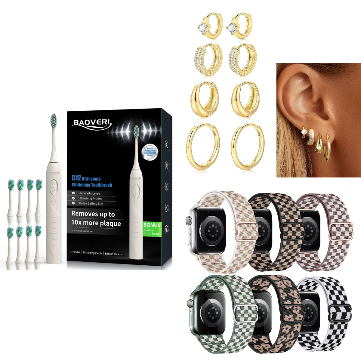 Rechargeable Electric Toothbrush $7+ | 4 pc. Gold Plated Earring Set $4 ...