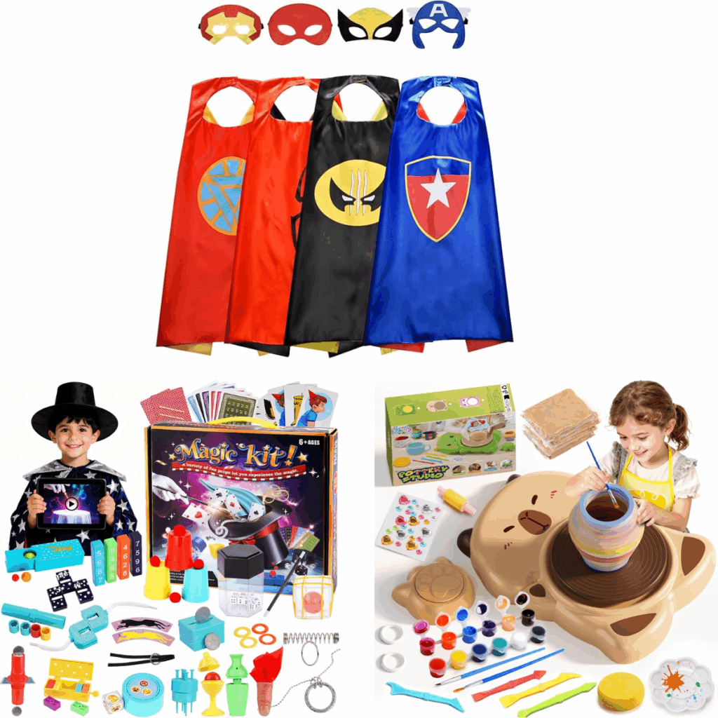 Superhero Dress up Capes $9+ | Magic Kit $9+ | Mini Pottery Wheel ...