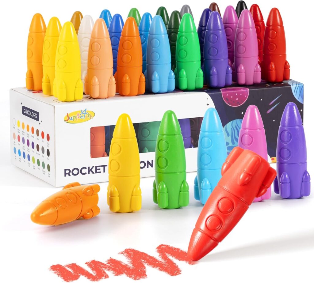24 Colors Toddler Crayons $9+ | 12 Colors Glitter Brush Markers $5 ...
