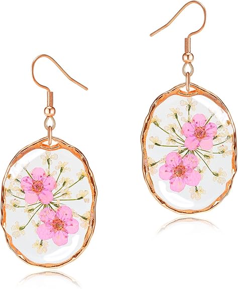 Pressed flower necklaces and earring, $5+ | Smart Savers
