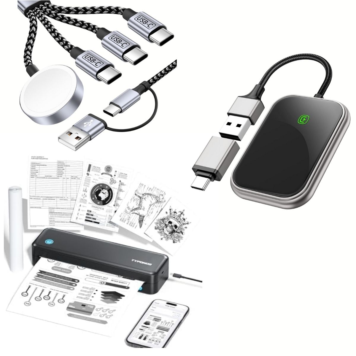 Wireless carplay adapter $7+| 4 in 2 Charging cable $7+| Wireless ...