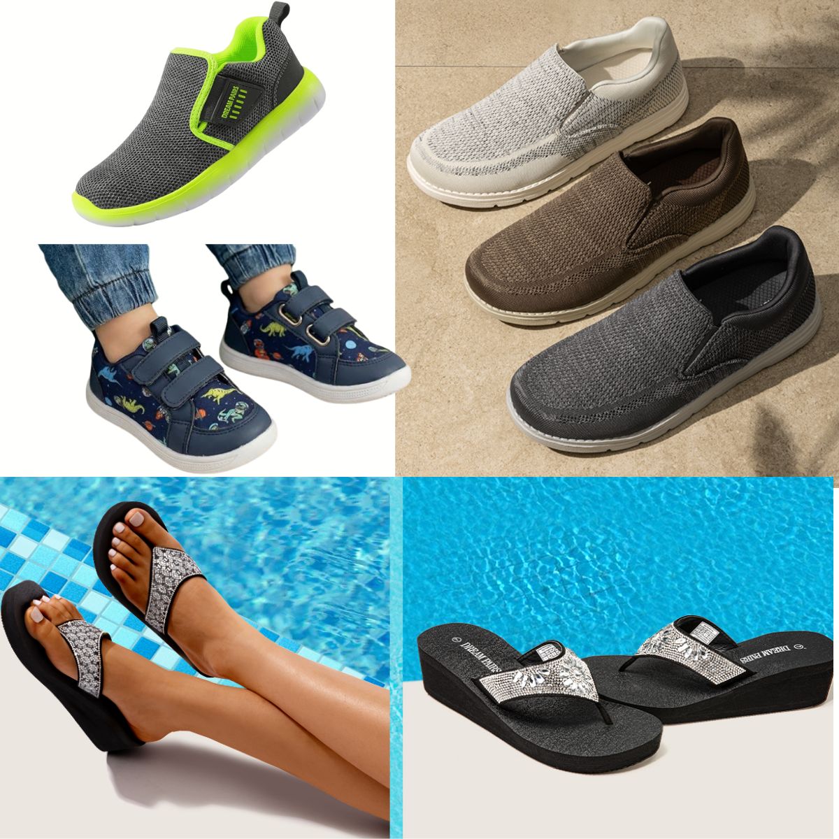 Kids' shoes $12+| Rhinestone sandals $19+|Men's slip on loafers $19 ...