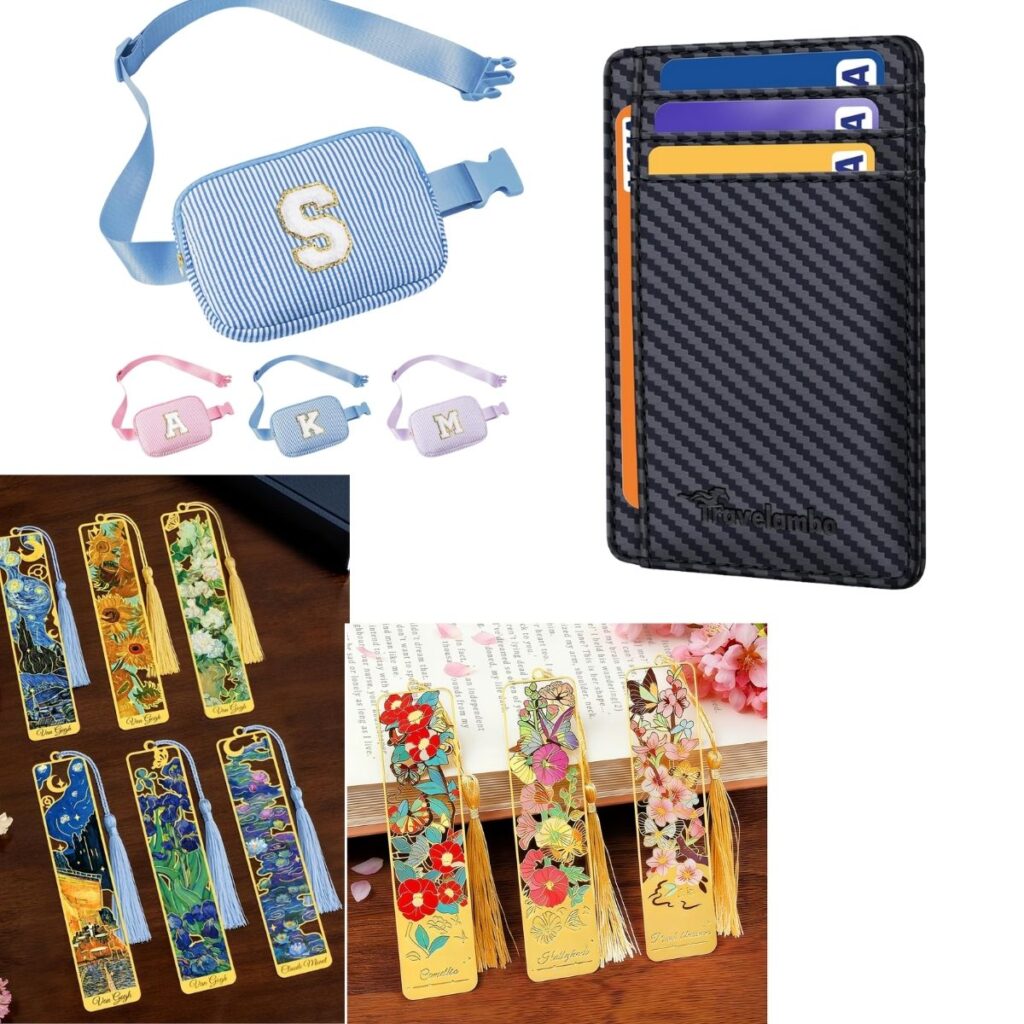 Slim leather wallet $4+| Initial crossbody bag $6+| 4 Pk Metal ...