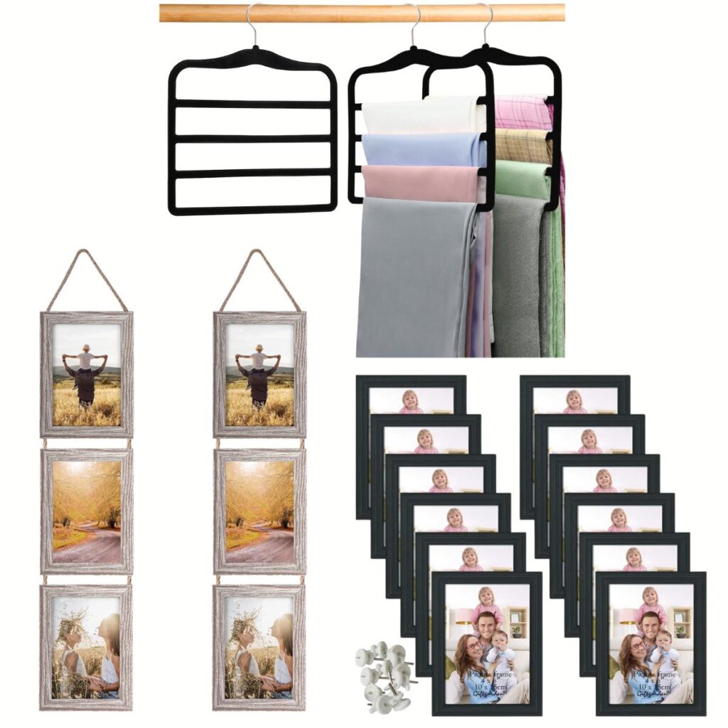2 Pk Space saving hangers $7+| 4*6 12 Pk Frames $14+| 2 Pk Collage ...