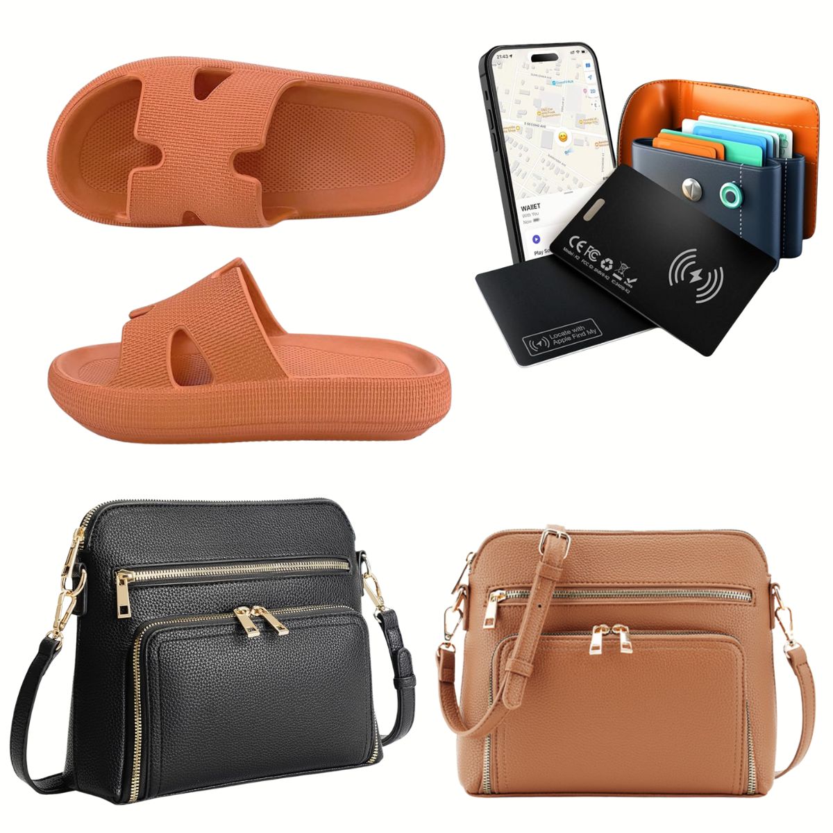 Airtag wallet tracker $11+| Cushion recovery slides $11+| Vegan leather ...