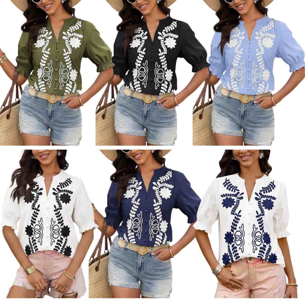 Floral Mesh Maxi Skirts for $19+|Floral Embroidered Blouse for $14 ...