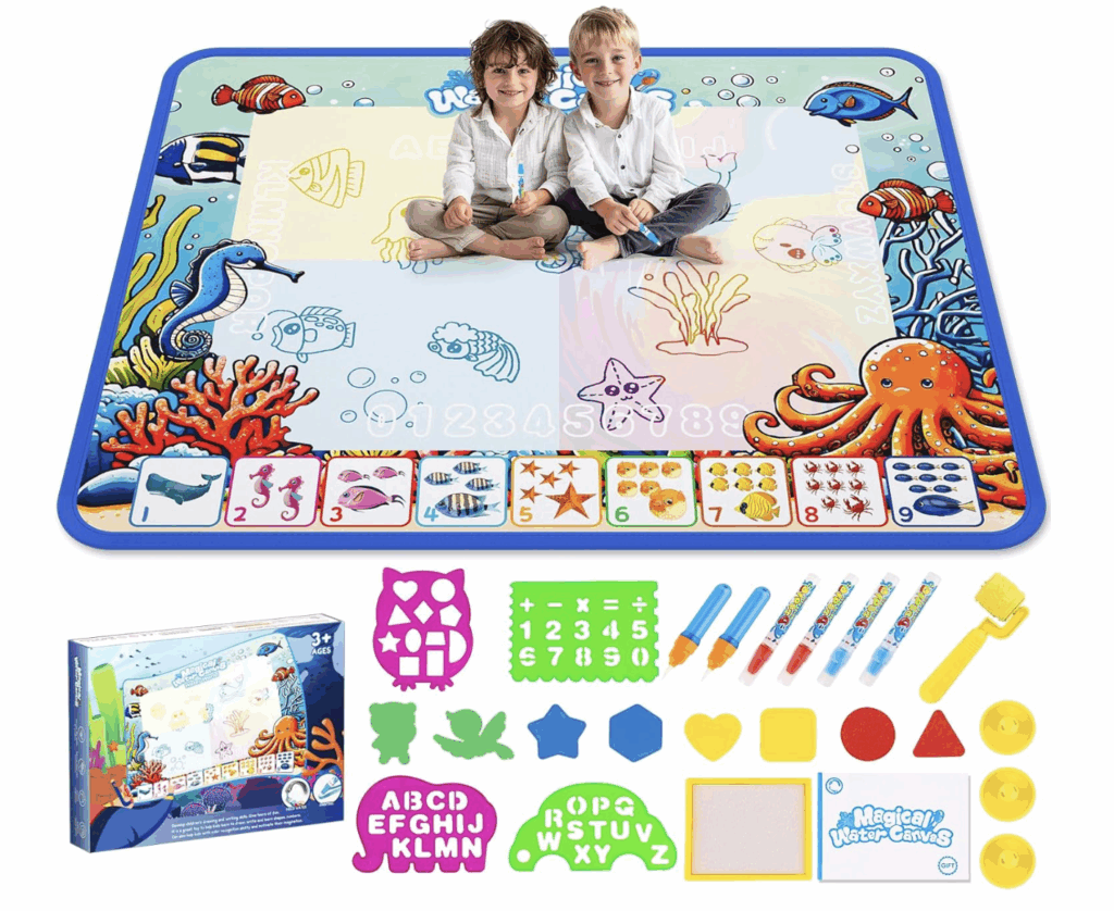 Water doodle mat $8+| Pretend smart play phone $9+| Preschool busy book ...