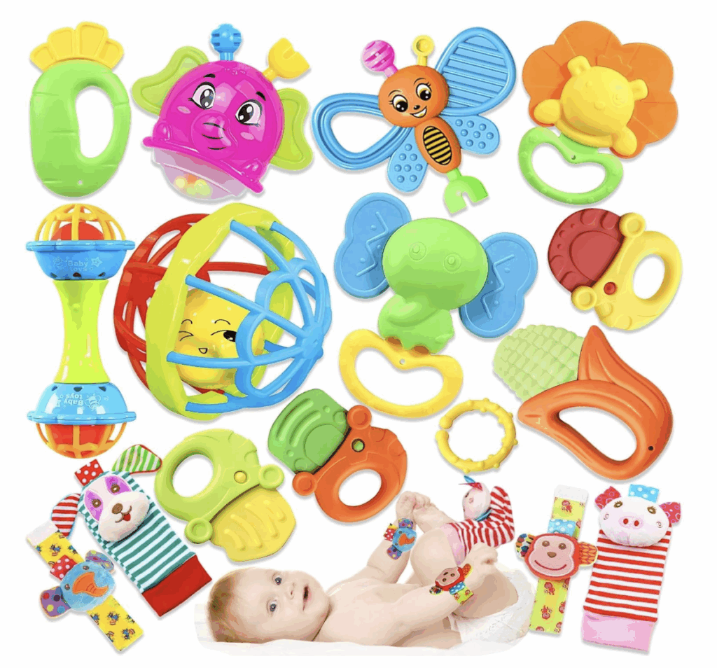 2-pk kids walkie talkie $10+ | 15-pk Baby Rattles and Teething Toys $8 ...