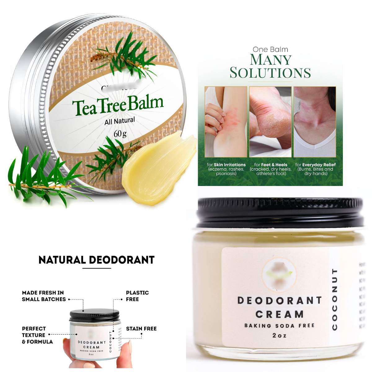 Deo cream, $13+ | Tea tree balm, $12+ | Smart Savers