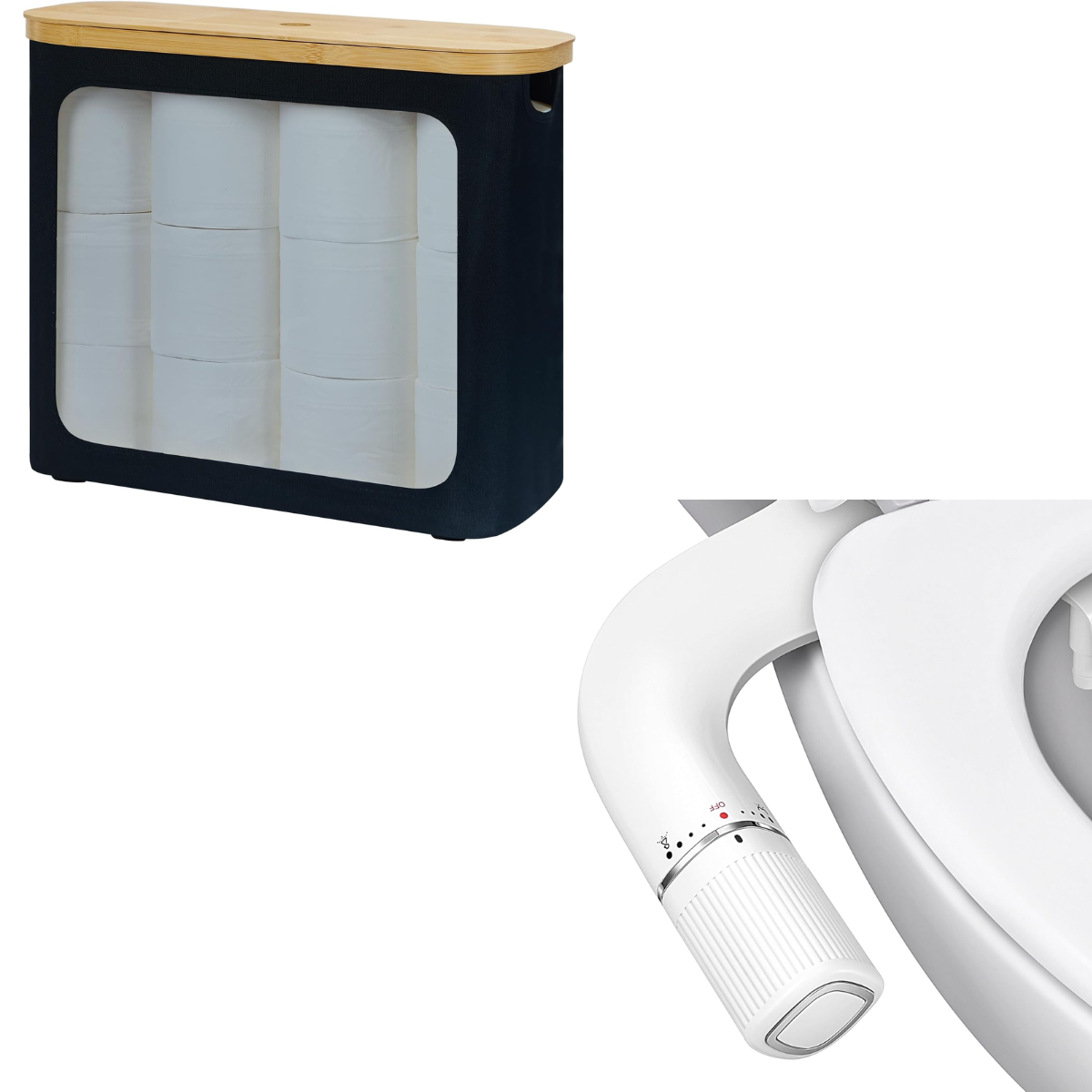 Bidet attachment, $23+ | Toilet paper storage, $9+ | Smart Savers
