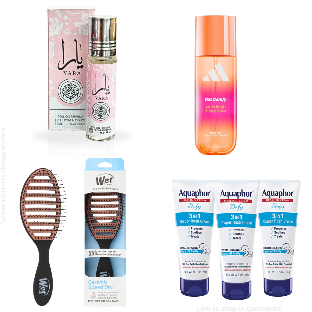Perfume, $4-7+ | 3-pk diaper rash cream, $14+ | Hair brush, $4+ | Smart ...