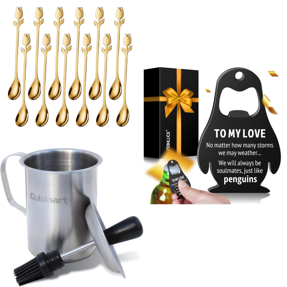 Bottle opener, $2+ | 12-pk spoons, $6+ | Oil brush set, $11+ | Smart Savers